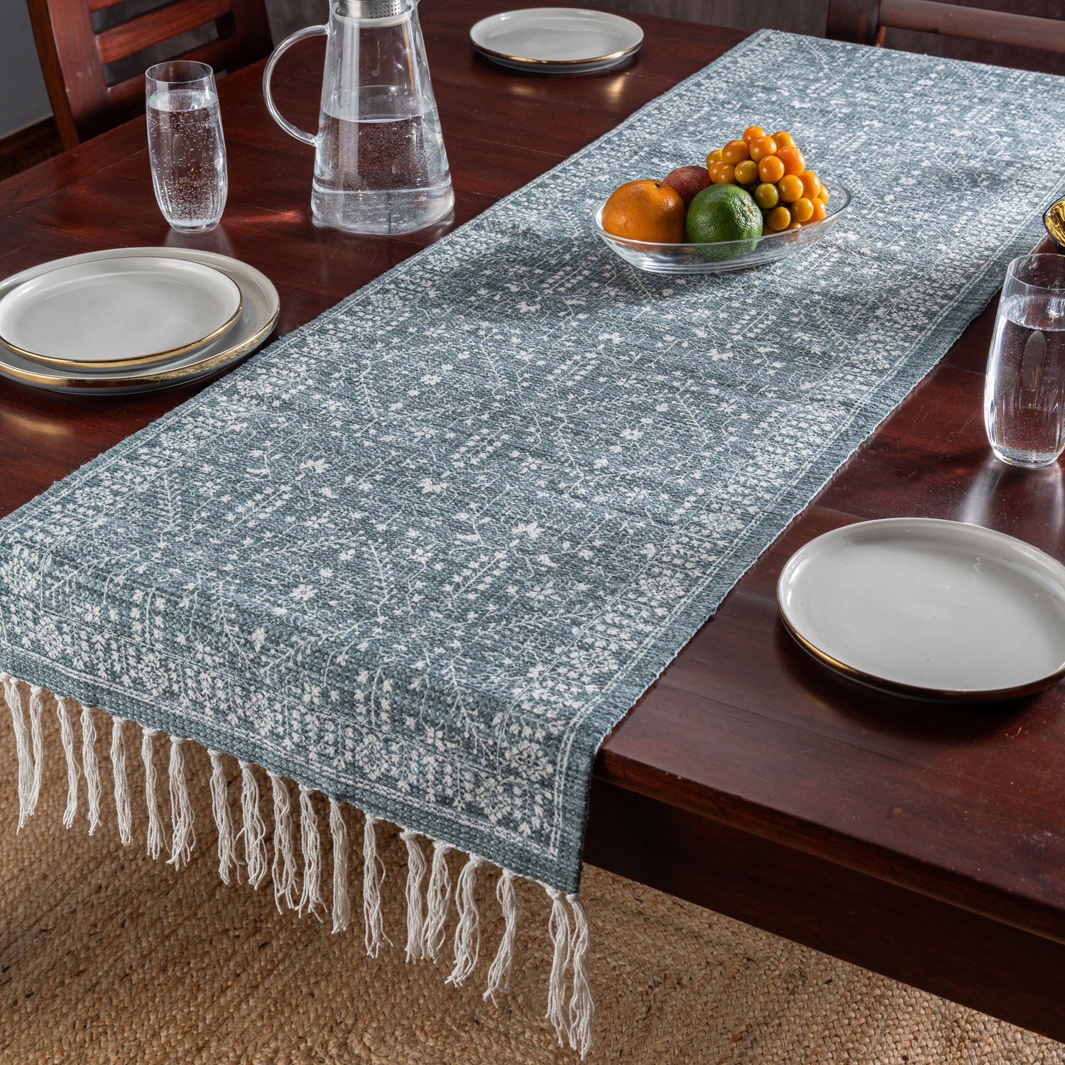 Buy Verdant Fringe Table Runner Online In India - TROOST